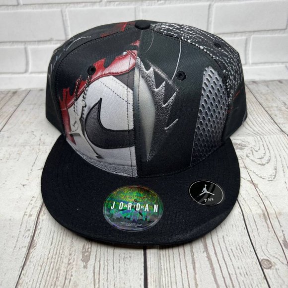 Jordan | Accessories | Air Jordan 7 58 Jumpman Hat Fitted Cap Black New ...